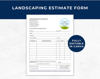 Landscaping Job Estimate Template, Lawn Care Job Estimate, Quotation ...
