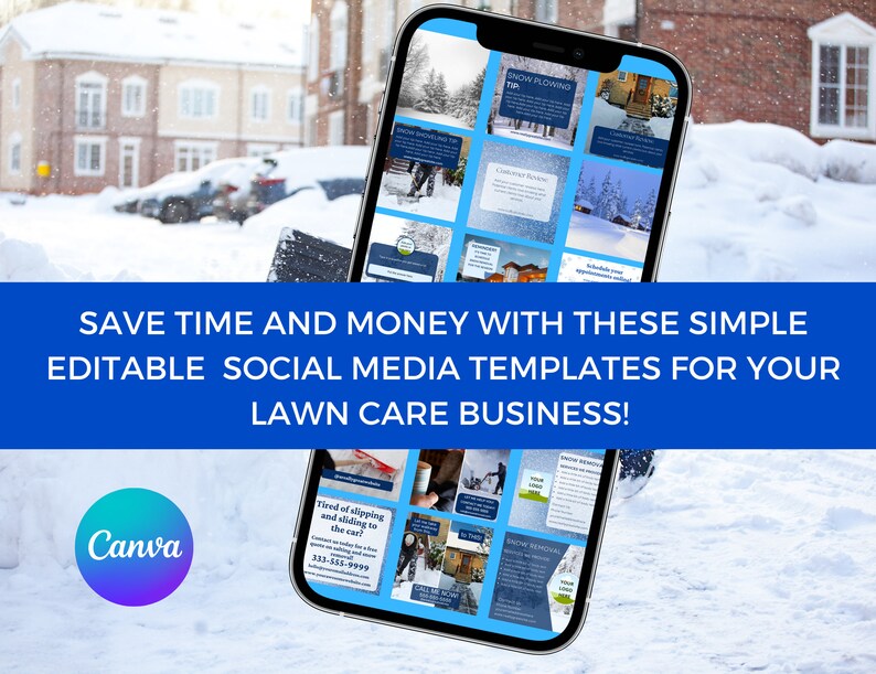 Snow Plowing Instagram Post, Snow Removal Facebook Post, Canva Editable ...