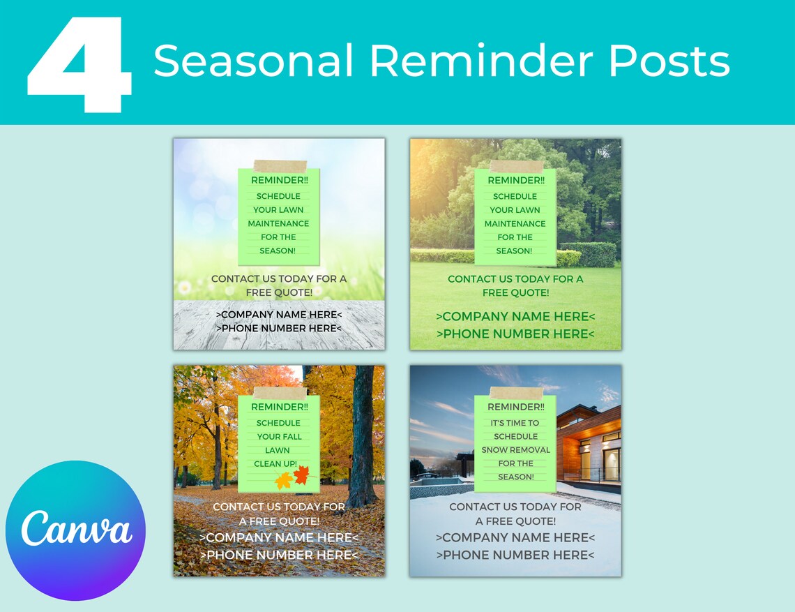 Landscaping Instagram Templates Landscaper Social Media Lawn - Etsy