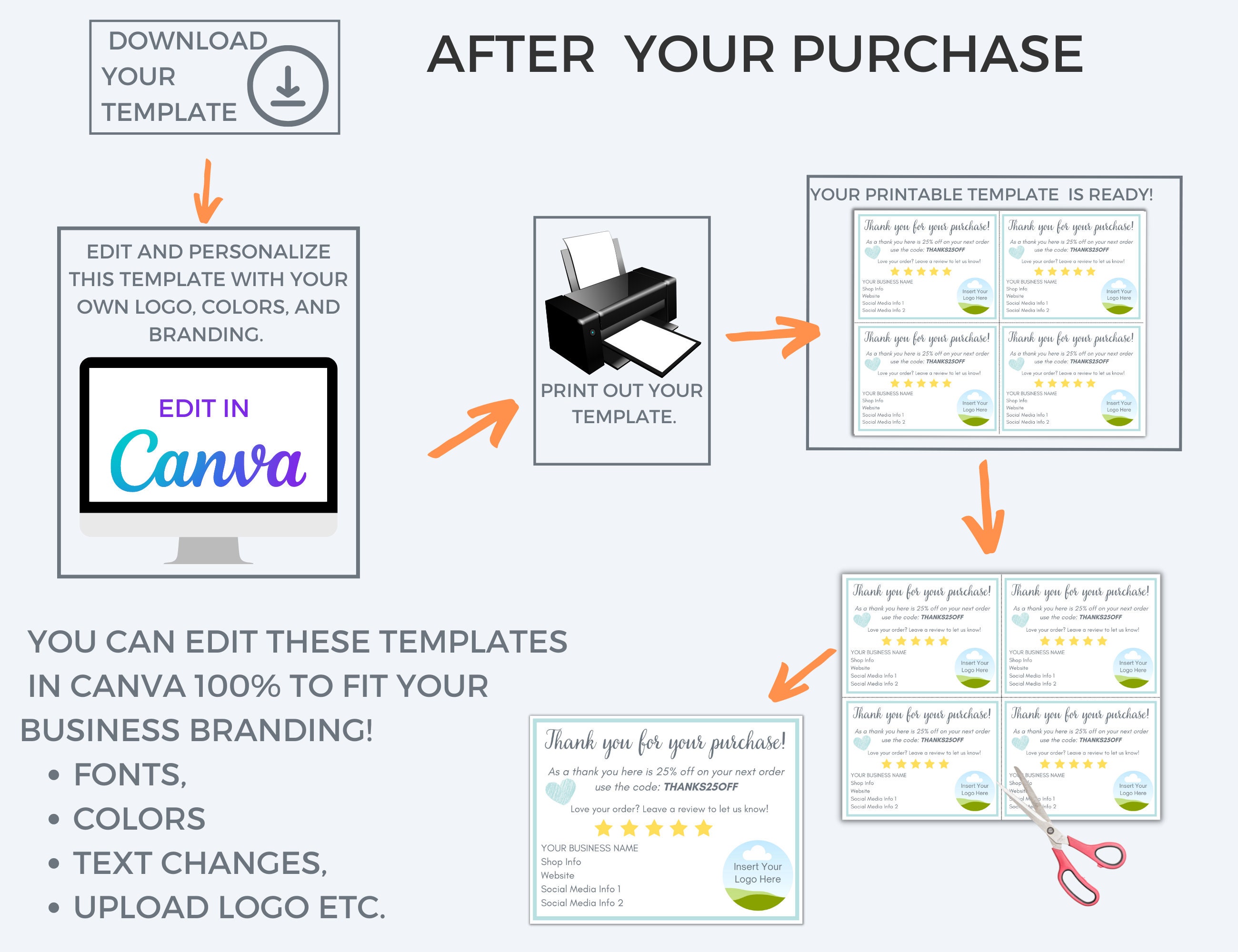 Order Form Template, Editable Packing Slip, Printable Receipt, Canva ...