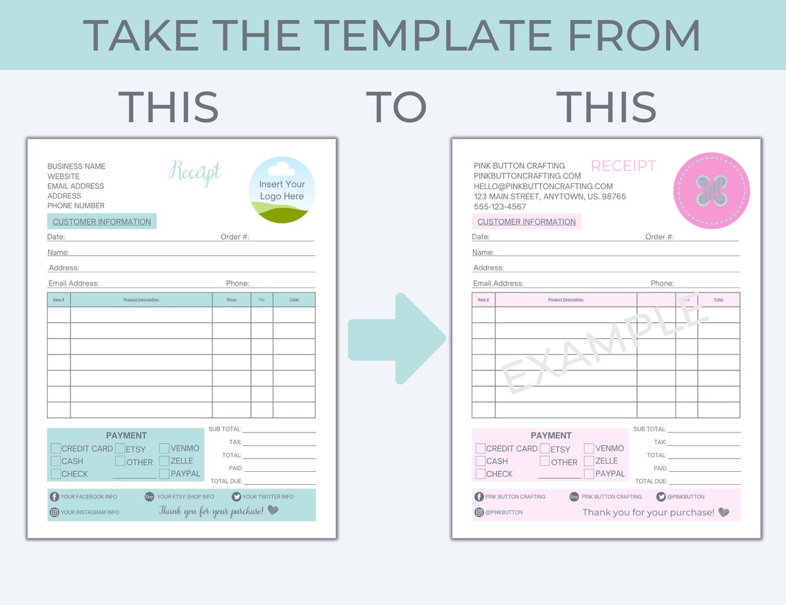 Receipt Template, Business Receipt, Customer Receipt, Sales Receipt ...