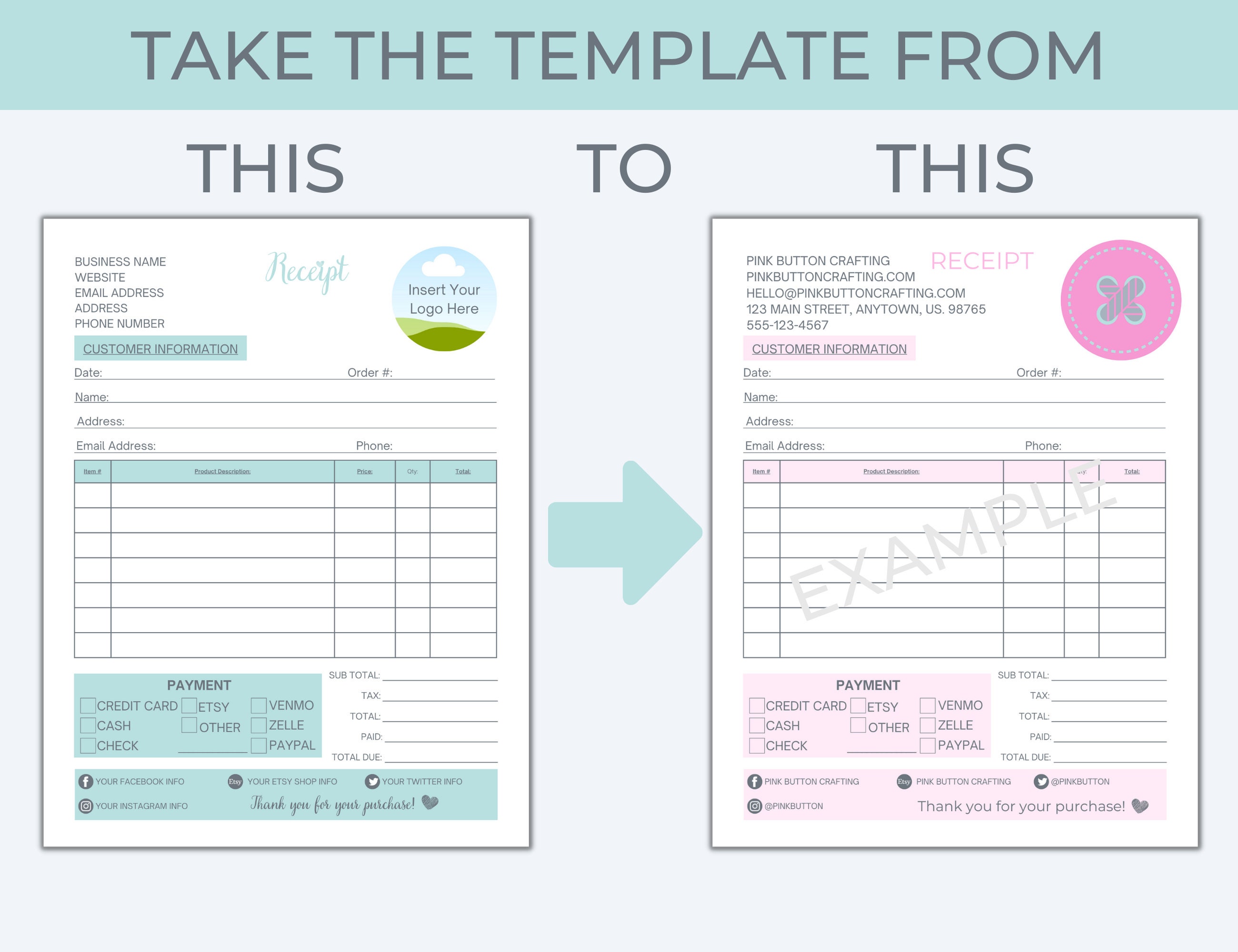 Receipt Template, Business Receipt, Customer Receipt, Sales Receipt ...