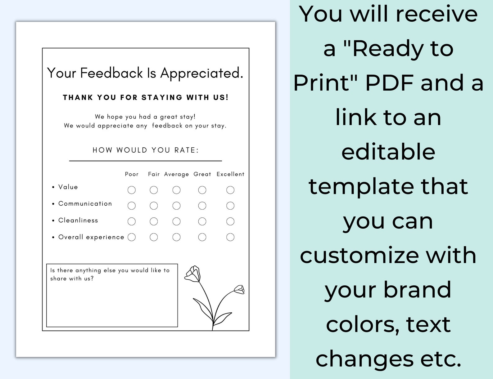 Vacation Rental Feedback Form, VRBO Host, Printable Guest Feedback ...