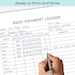 Printable Rent Payment Ledger, Monthly Rent Payment, Landlord Ledger ...