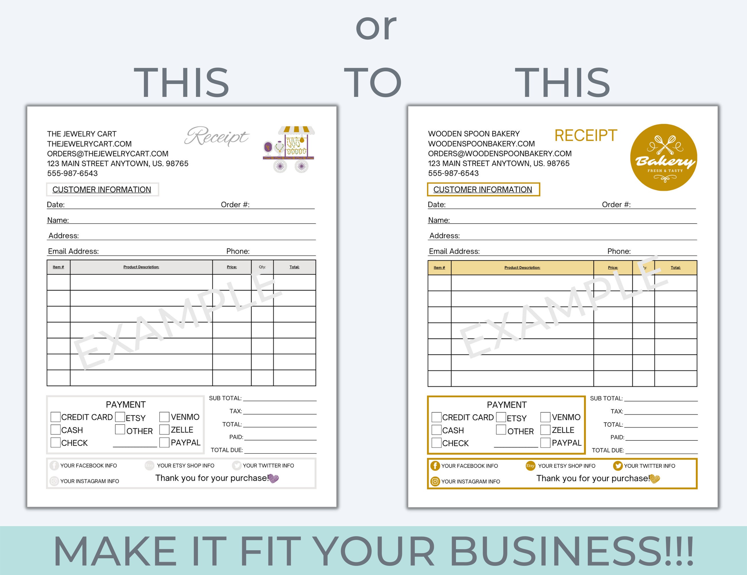 Receipt Template, Business Receipt, Customer Receipt, Sales Receipt ...