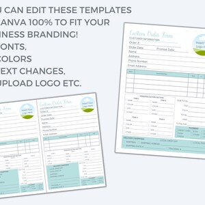Custom Order Form Template, Purchase Order Form, Editable Canva ...