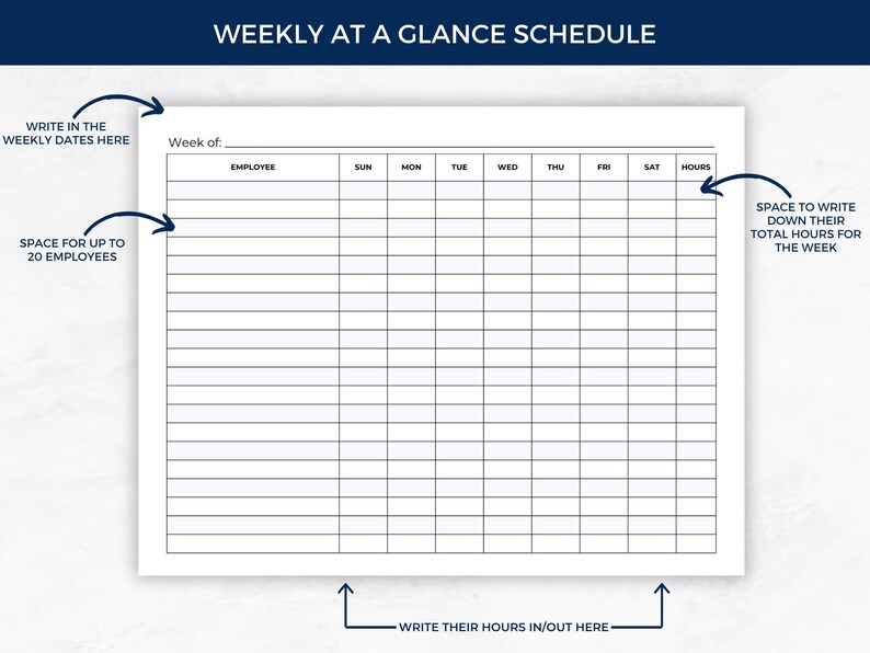 Employee Schedule, Weekly Schedule, Daily Schedule, Work Schedule Tool ...