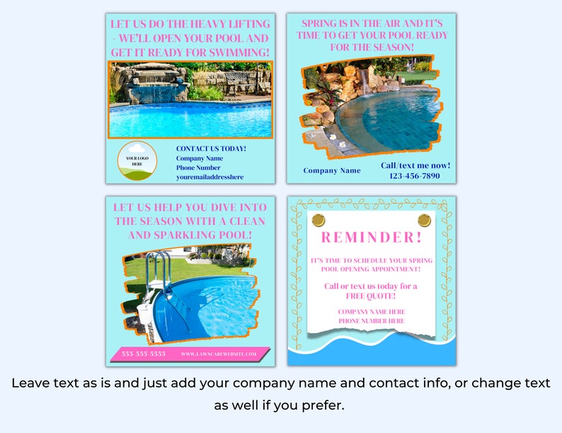 Instagram Post for Swimming Pool Business, Facebook Post for Pool ...