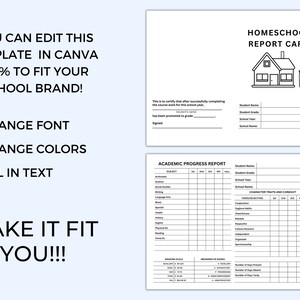 Homeschool Report Card, Printable Report Card, Editable Report Card ...
