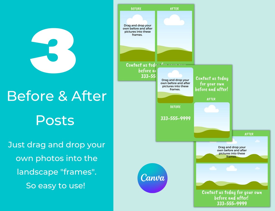 Landscaping Instagram Templates Landscaper Social Media Lawn | Etsy