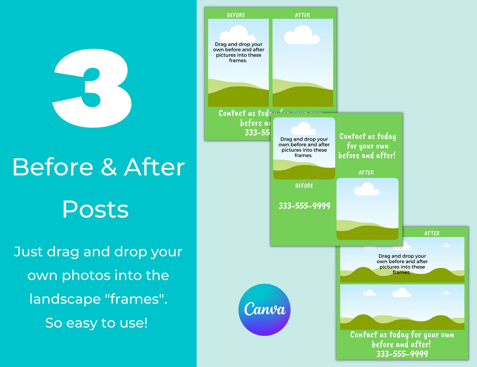 Landscaping Instagram Templates Landscaper Social Media Lawn | Etsy