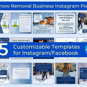 Snow Plowing Instagram Post, Snow Removal Facebook Post, Canva Editable ...