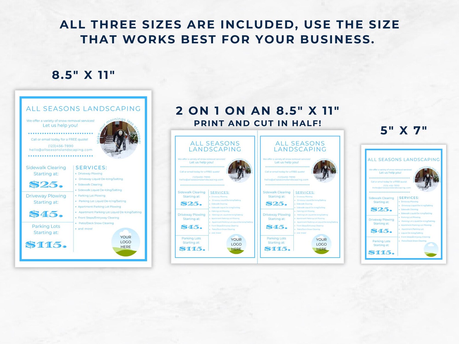 Editable Snow Plowing Flyers, Snow Blowing Flyer, Snow Removal Flyer ...