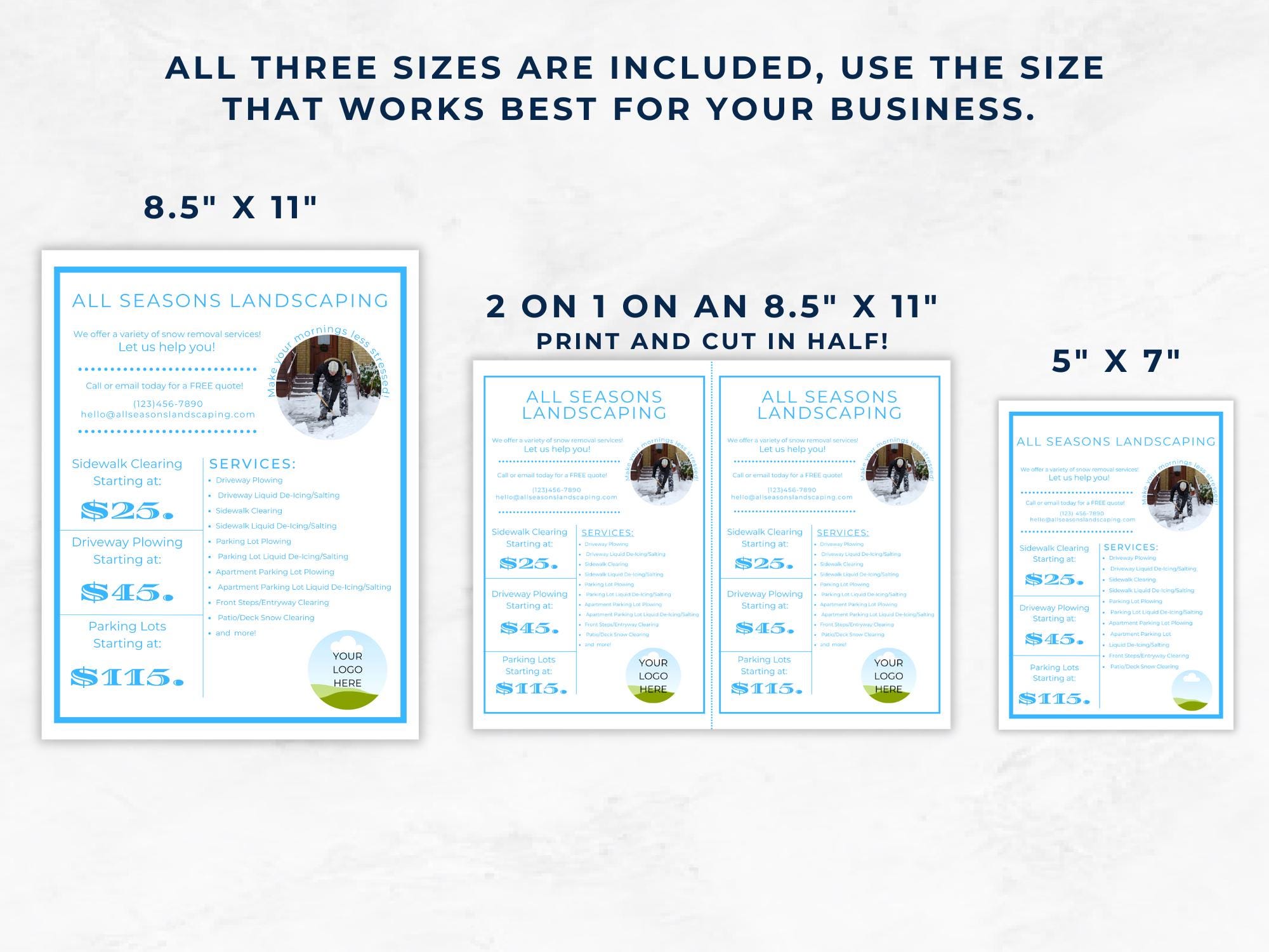 Editable Snow Plowing Flyers, Snow Blowing Flyer, Snow Removal Flyer ...