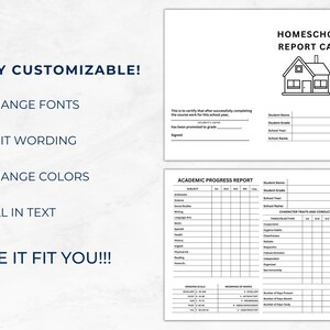 Homeschool Report Card, Printable Report Card, Editable Report Card Template, Homeschool ...