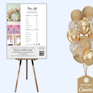Balloon Decor Price List, Pricing Sheet, Rate Card, Flyer, Balloon ...