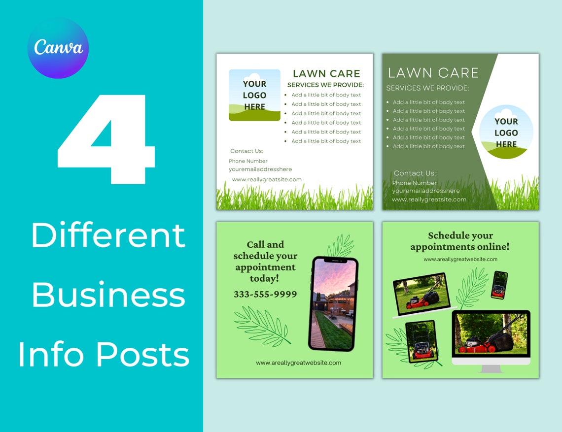 Landscaping Instagram Templates Landscaper Social Media Lawn | Etsy