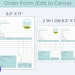 Order Form Template, Editable Packing Slip, Printable Receipt, Canva ...