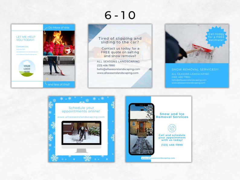 Snow Plowing Instagram Post, Snow Removal Facebook Post, Canva Editable ...