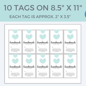 Printable Care Tag, Care Labels, Handmade for You, Washing Instructions ...
