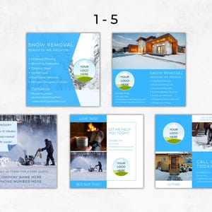 Snow Plowing Instagram Post, Snow Removal Facebook Post, Canva Editable ...
