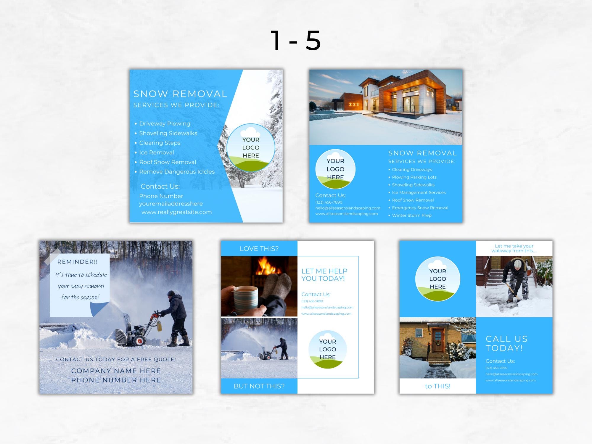 Snow Plowing Instagram Post, Snow Removal Facebook Post, Canva Editable ...