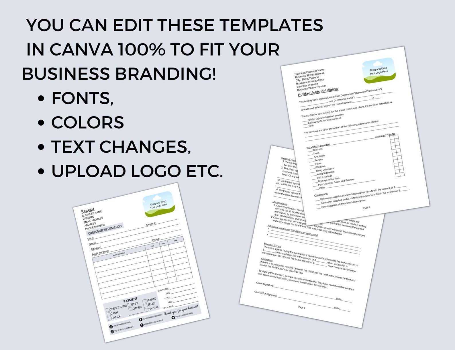 Christmas Light Installation Contract, Holiday Lighting Contract ...