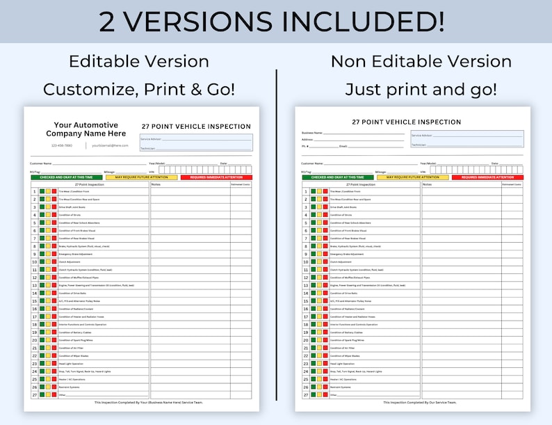 Vehicle Inspection Checklist, 27 Point Vehicle Inspection Checklist ...