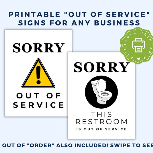 Out of Order Do Not Use Restroom - Etsy