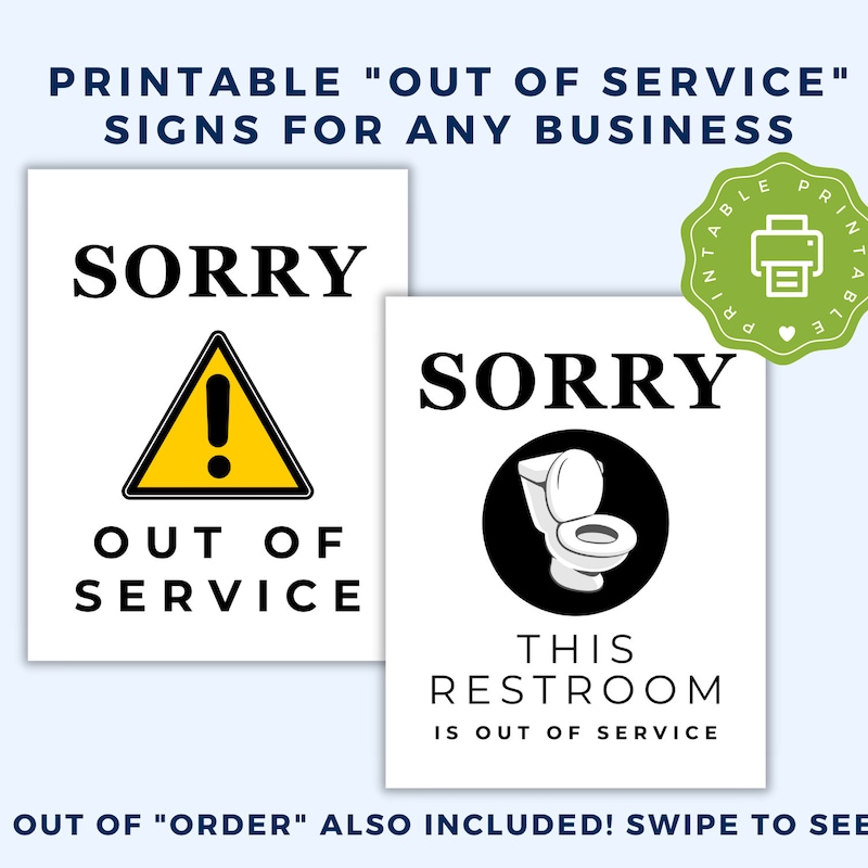 Out of Order Signs - Etsy