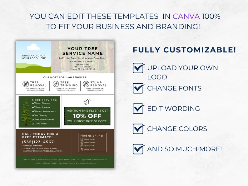 Tree Service Sales Flyer, Flyer Template Tree Removal, Tree Care Poster ...