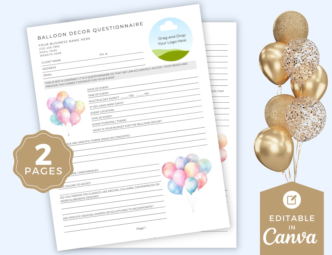 Balloon Decor Questionnaire, Balloon Decorations, Event Planning ...