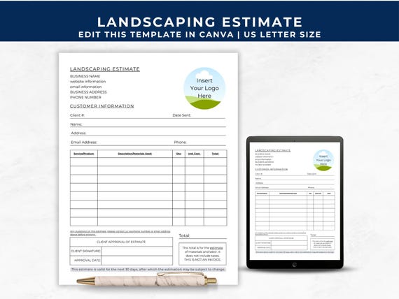 Landscaping Estimate Form Template Amazon.com : Landscaping Lawn Care