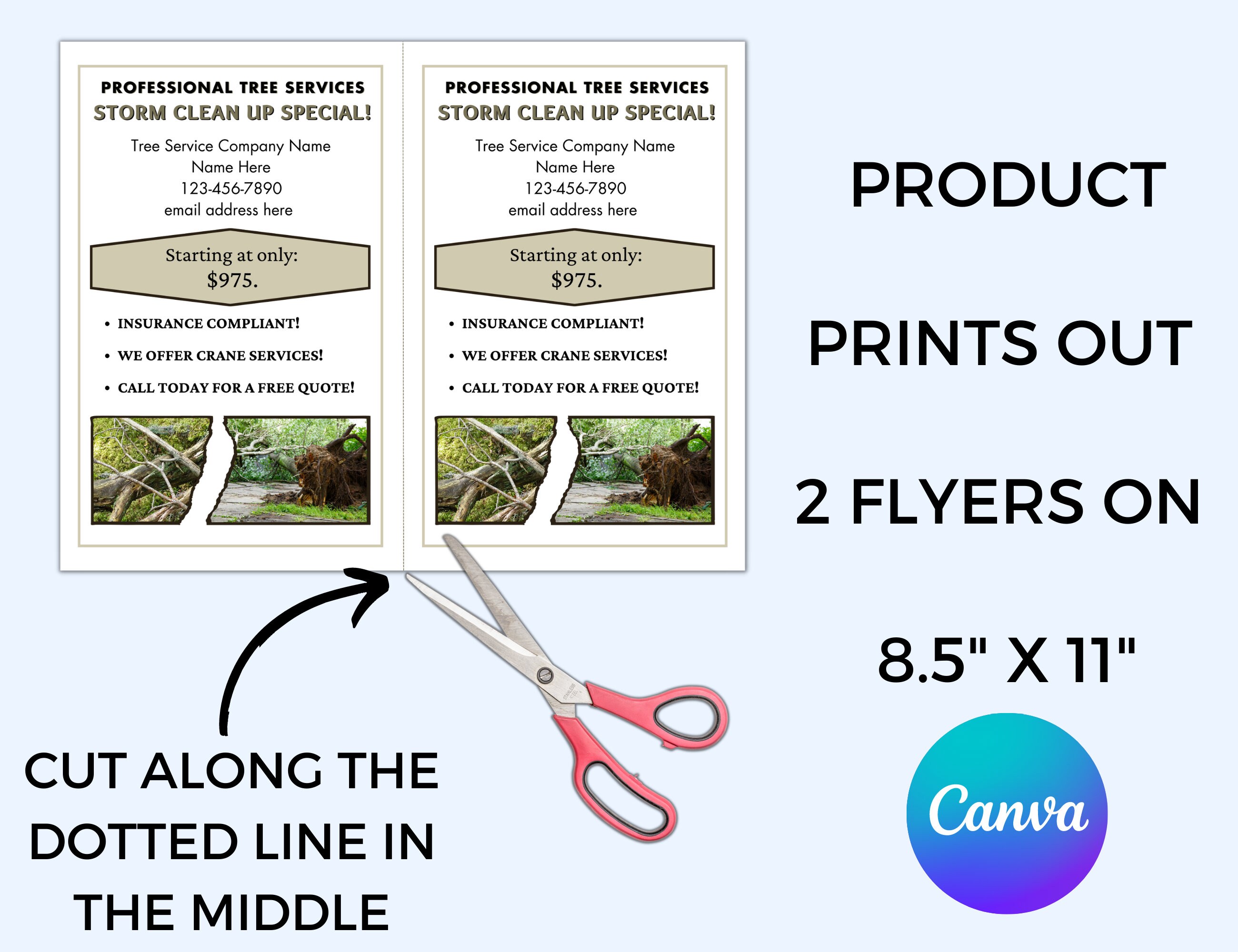 Editable Storm Cleanup Flyers, Tree Service Flyer Template, Tree Care ...