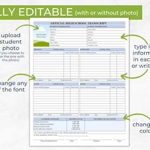 High School Transcript Template, Editable Official Homeschool ...