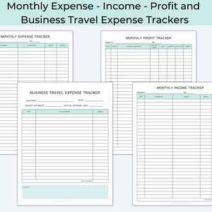Checking Register, Profit and Expense Tracker, Business Travel Expense ...