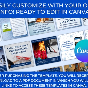 Snow Plowing Instagram Post, Snow Removal Facebook Post, Canva Editable ...