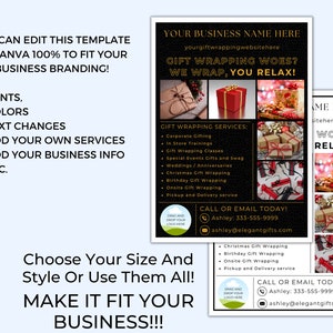 Gift Wrapping Flyer Template, Present Wrapping Service, Editable ...