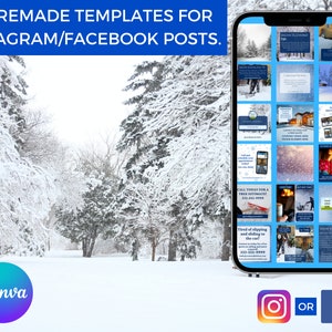 Snow Plowing Instagram Post, Snow Removal Facebook Post, Canva Editable ...