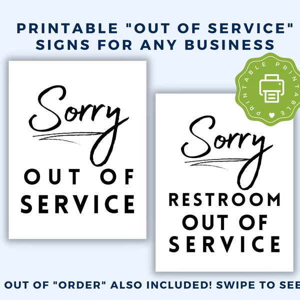 Out of Order Signs - Etsy Canada