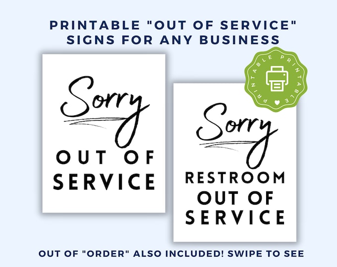 Restroom Temporarily Out of Order Aluminum Sign, Bathroom Signs - Etsy