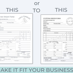 Custom Order Form Template, Purchase Order Form, Editable Canva ...