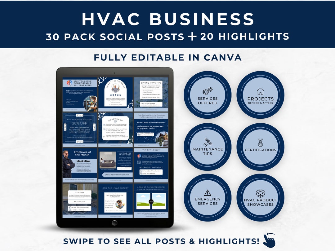 Social Media Posts for HVAC, Heating and Cooling Posts, Instagram ...