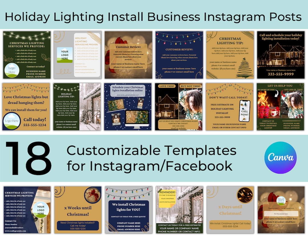 Christmas Lights Instagram Post, Hanging Christmas Lights Facebook Post ...