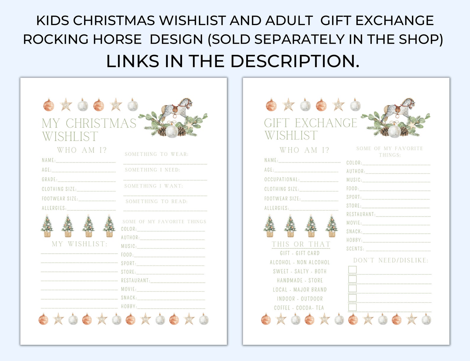 Secret Santa Questionnaire, Christmas Wishlist, Printable Gift ...