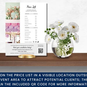 Balloon Decor Price List, Pricing Sheet, Rate Card, Flyer, Balloon ...