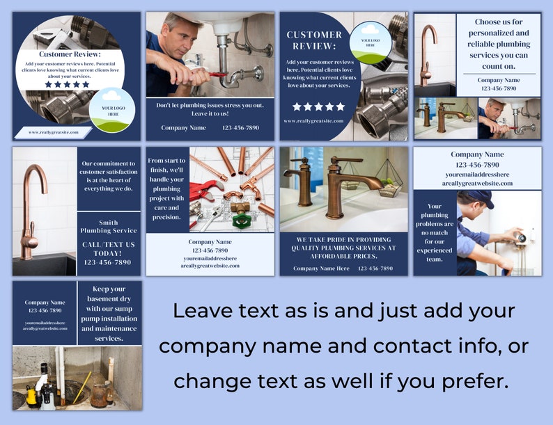 Instagram Post for Plumbing Service, Facebook Post for Plumbers, Social ...