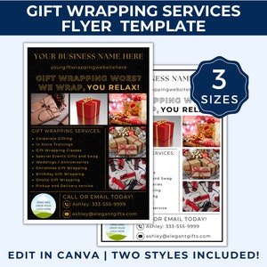 Gift Wrapping Flyer Template, Present Wrapping Service, Editable ...