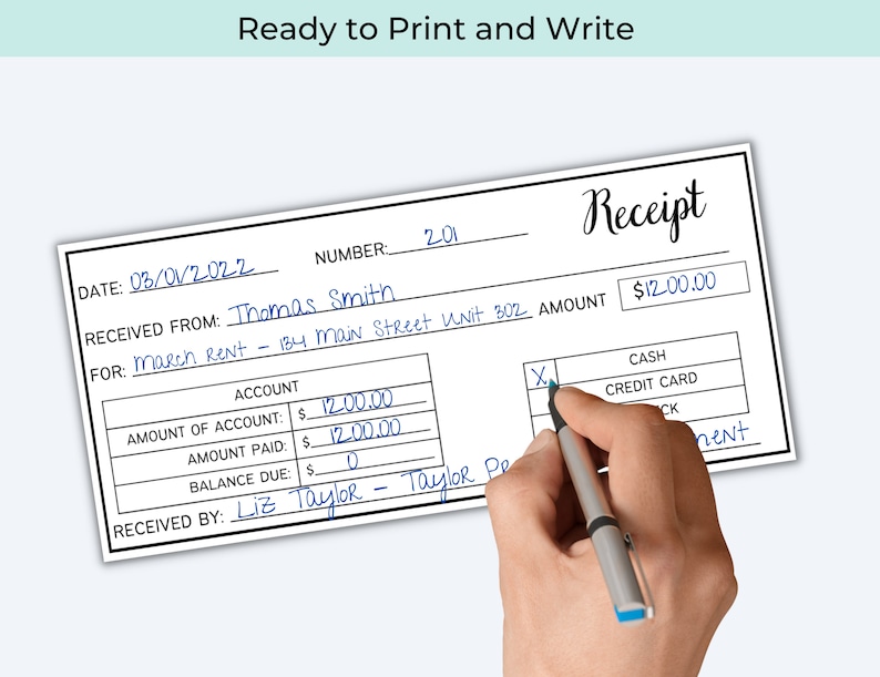 Printable Rent Payment Ledger, Monthly Rent Payment, Landlord Ledger ...