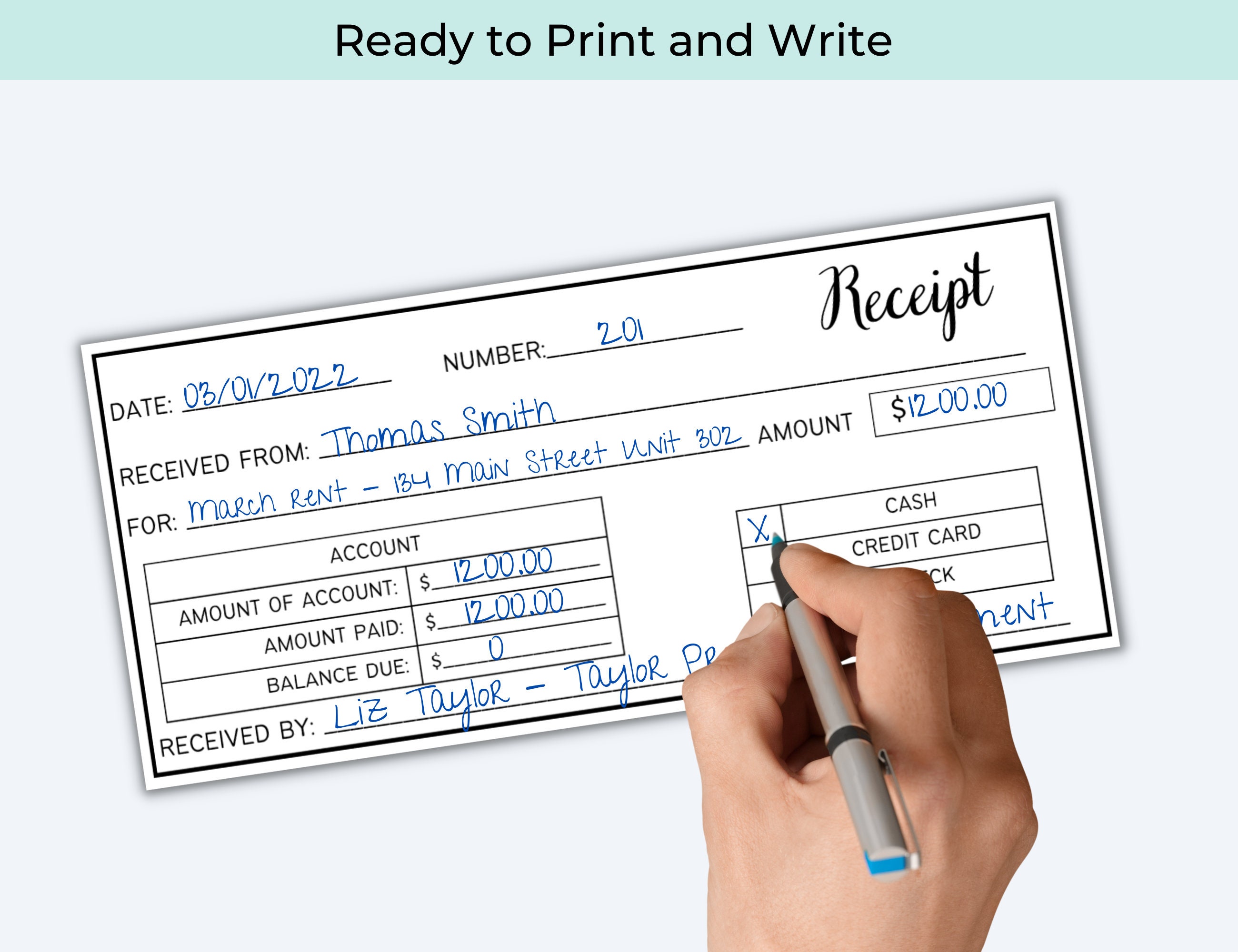 Printable Rent Payment Ledger, Monthly Rent Payment, Landlord Ledger ...